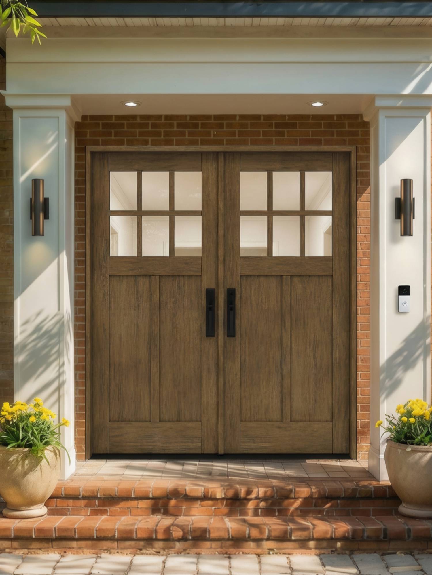 CRF-P2G6 | 80" | Mahogany Wood SDL 6 Lite 1-3/4" Exterior Double Door ...