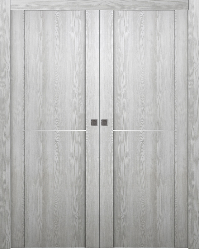 Prefinished Avon 01 1H Ribeira Ash Modern Interior Double Pocket Door