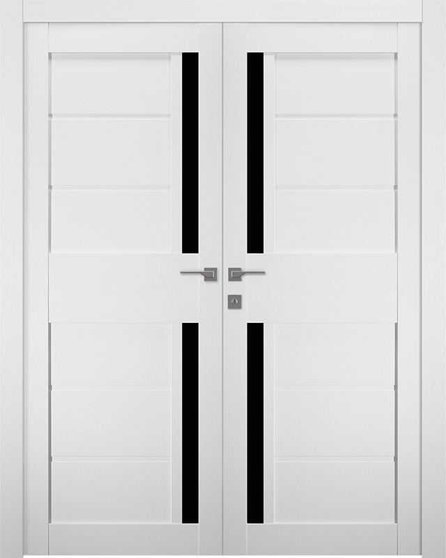 Prefinished Esta Bl Vetro Bianco Noble Modern Interior Double Door