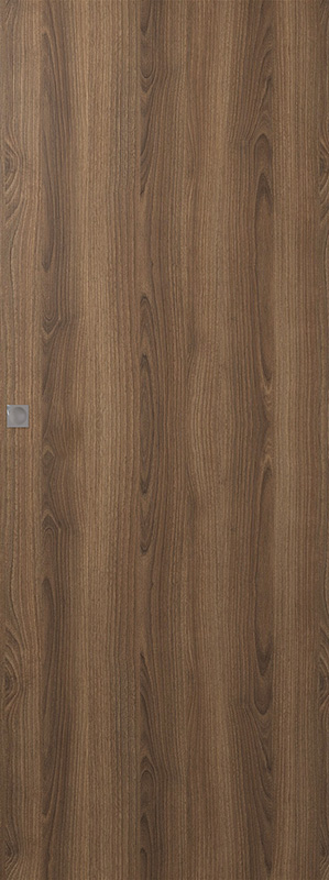 Prefinished Optima Pecan Nutwood Modern Interior Magic Door