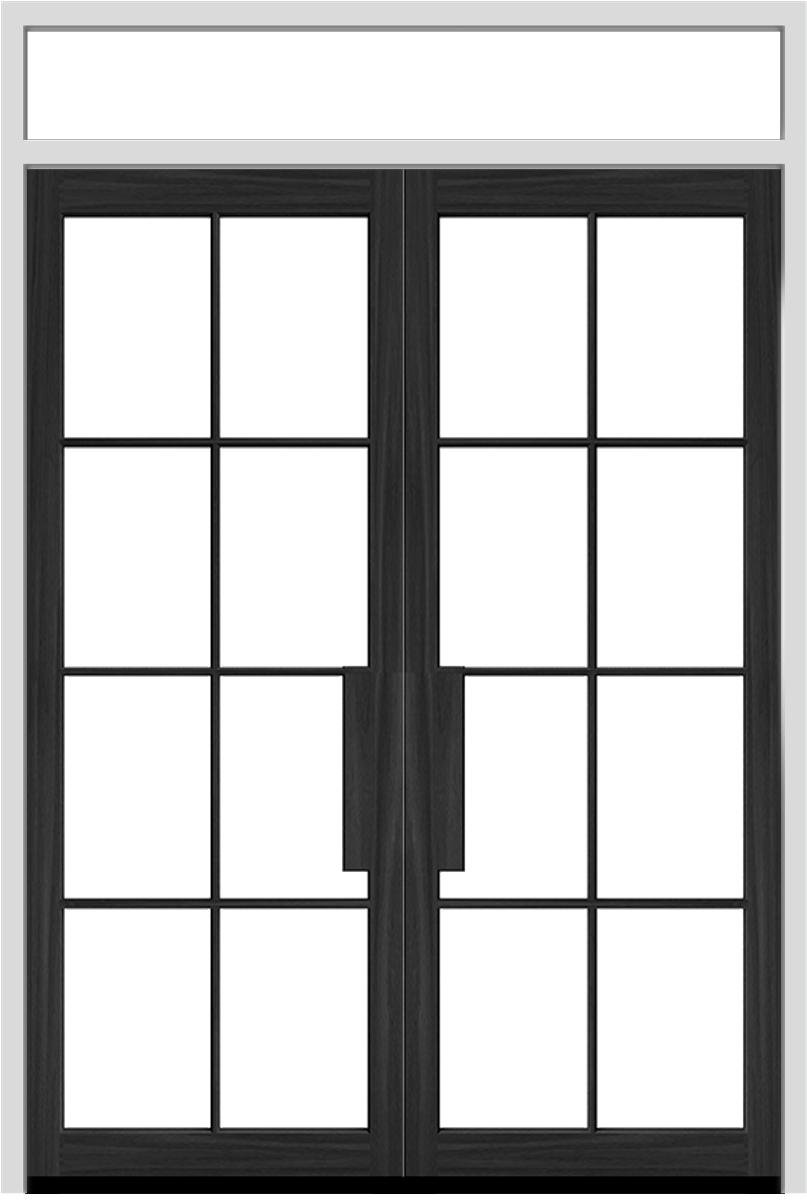 74 3/4" x 112 1/2" 8LT B Slimline CLASSIC GRID Accoya Double Door/Rec ...