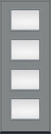 96 Low-E Modern Pulse Ari 4-Lite Smooth Fiberglass Single Door , WBD Impact