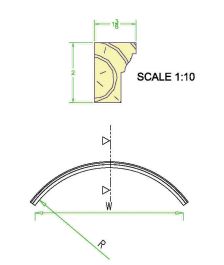 Mahogany (Meranti) 180 ARCH BRICKMOULD x W=90x Thick=1.38x Radius=94.94