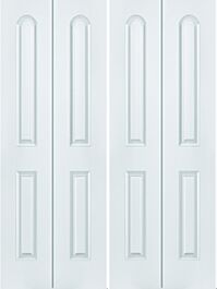 80" WG | Hollow Core 2 Panel Round Top Smooth Bifold 4 Door