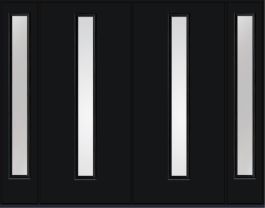80 Clear Modern Pulse Linea Centered Smooth Fiberglass Double Door ...