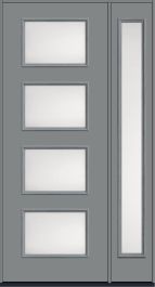 96 Satin Etch Modern Pulse Ari 4-Lite Smooth Fiberglass Single Door ...