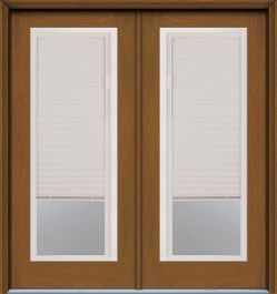 80" Blink Blinds Low-E Full Lite Contemporary Woodgrain Fiberglass ...