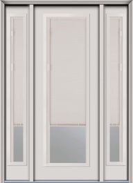 96" Blink Blinds Low-E Full Lite Contemporary Smooth Fiberglass Single ...