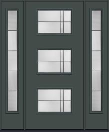 80" Axis Modern Pulse Ari 3-Lite Smooth Fiberglass Single Door, Full ...