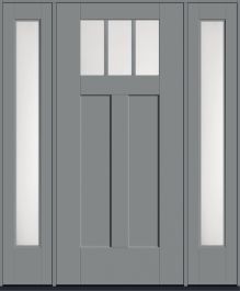 80" Satin Etch Craftsman Top View 3 Lite 2 Panel Shaker SDL Flat 1-1/8 ...