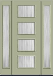 96" Chinchilla Modern Pulse Ari 4-Lite Smooth Fiberglass Single Door ...