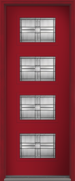 96" Saratoga Pulse Ari 4-Lite Smooth Fiberglass Single Door