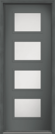 96" Satin Etch Modern Pulse Ari 4-Lite Smooth Fiberglass Single Door