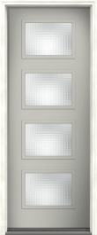 96" Geometric Modern Pulse Ari 4-Lite Smooth Fiberglass Single Door