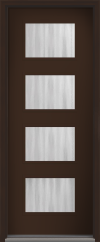 96" Chinchilla Modern Pulse Ari 4-Lite Smooth Fiberglass Single Door