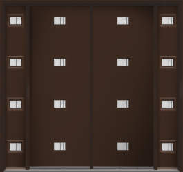 96" Axis Modern Pulse Echo 4-Lite Centered Smooth Fiberglass Double ...