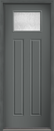 96" Chord Craftsman Top View 2 Panel Smooth Fiberglass Single Door