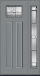 96" Saratoga Craftsman Top View 2 Panel Smooth Fiberglass Single Door ...