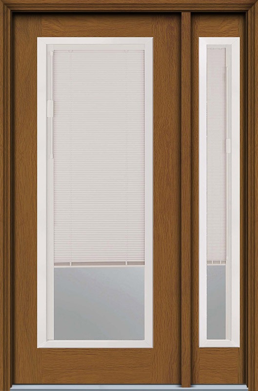 80" Blink Blinds Low-E Full Lite Contemporary Woodgrain Fiberglass ...