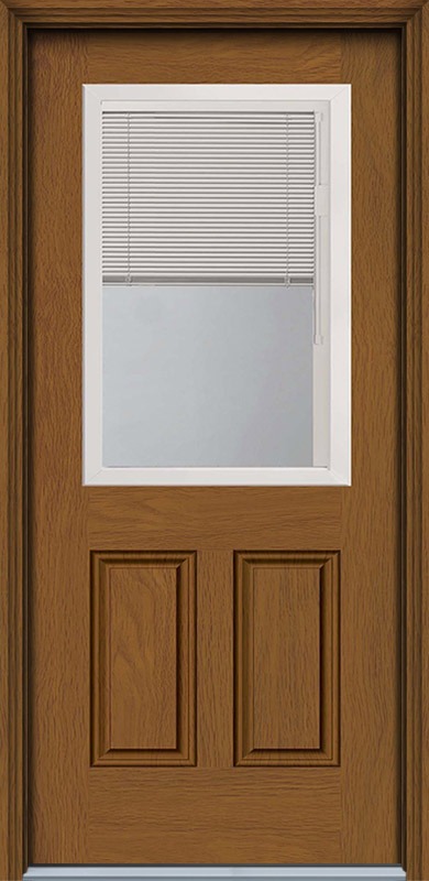 80" Blink Blinds Low-E 1/2 Lite 2 Panel Contemporary Woodgrain ...