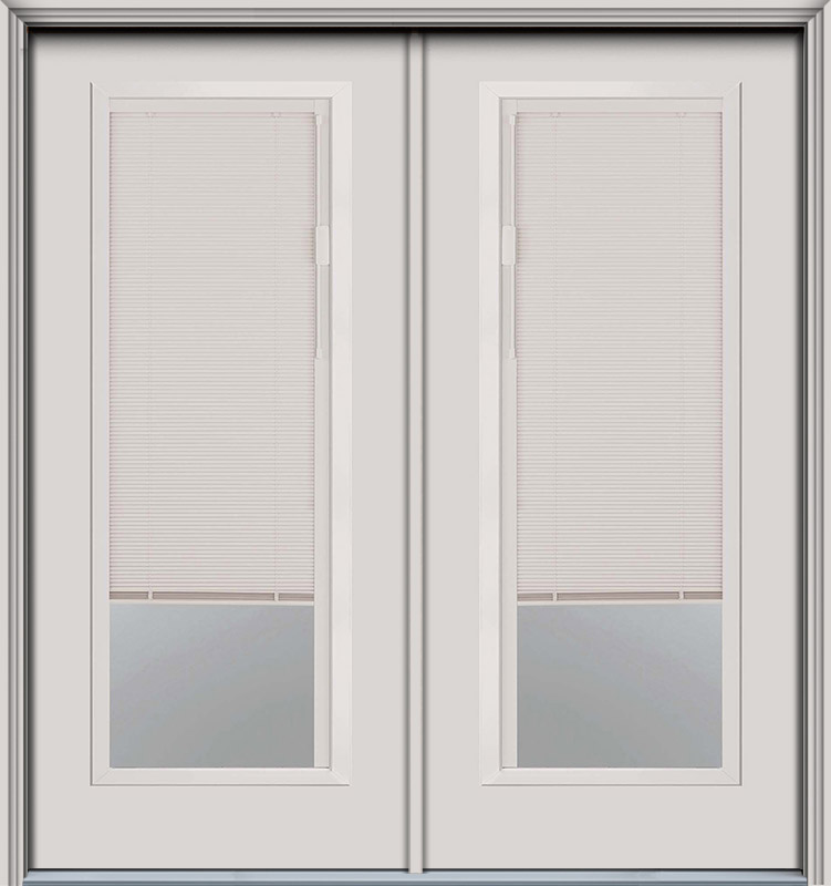 80" Blink Blinds Low-E Narrow Full Lite Contemporary Smooth Fiberglass ...