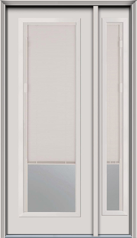 96" Blink Blinds Low-E Full Lite Contemporary Smooth Fiberglass Single ...