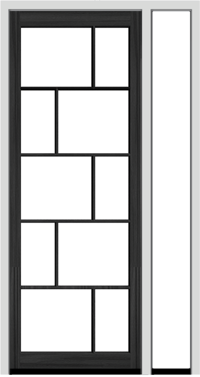 51 1/4" x 98 3/4" GLASGOW A Slimline MODERN GRID Accoya Single Door ...