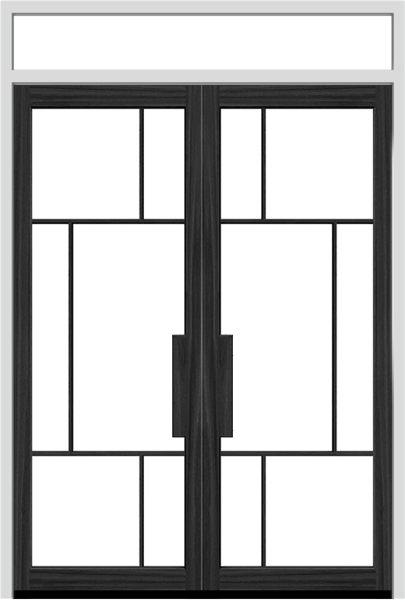 74 3/4" x 112 1/2" LONDON B Slimline MODERN GRID Accoya Double Door/Rec ...