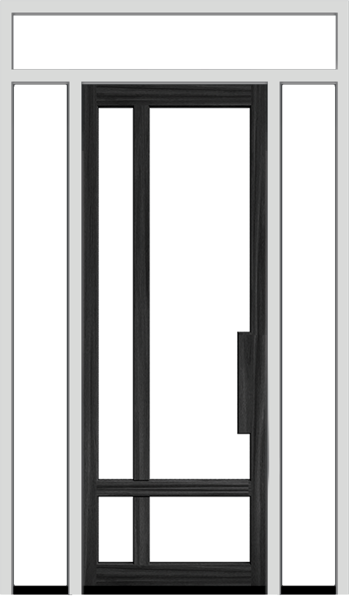 65 1/4" x 112 1/2" OXFORD V2 B Slimline MODERN GRID Accoya Single Door ...