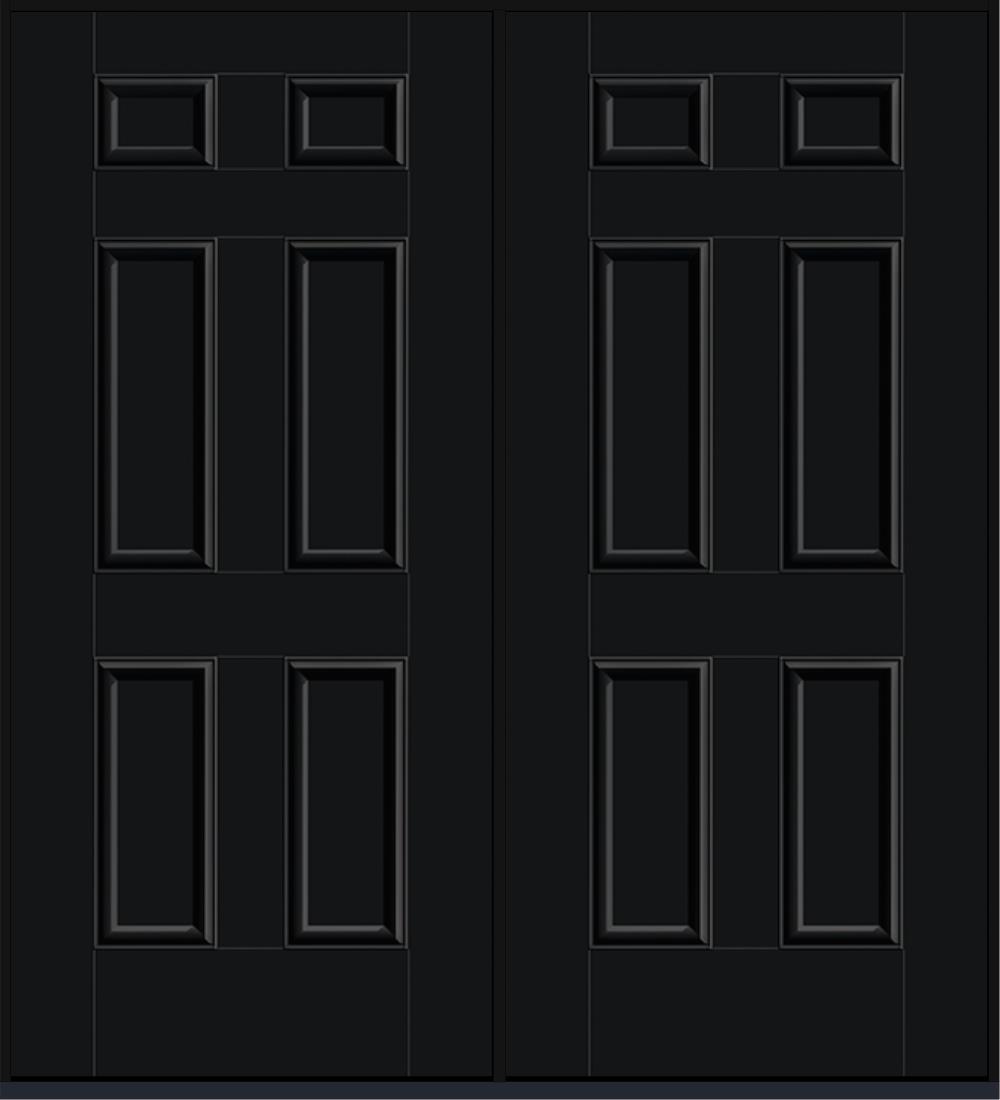 80" 6 Panel Smooth Fiberglass Double Door