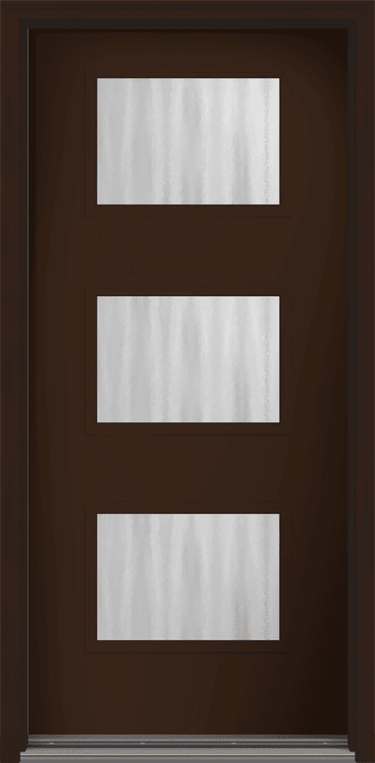 80" Chinchilla Modern Pulse Ari 3-Lite Smooth Fiberglass Single Door