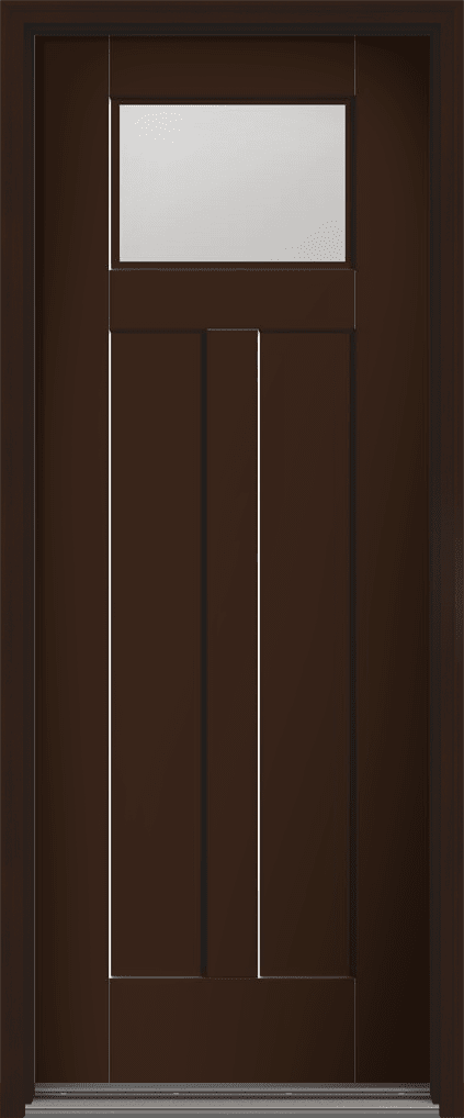 96" Low-E Craftsman Top View 2 Panel Shaker Smooth Fiberglass Single Door