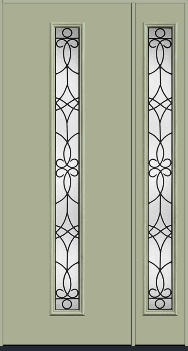 96" Salinas Modern Pulse Linea Centered Smooth Fiberglass Single Door ...