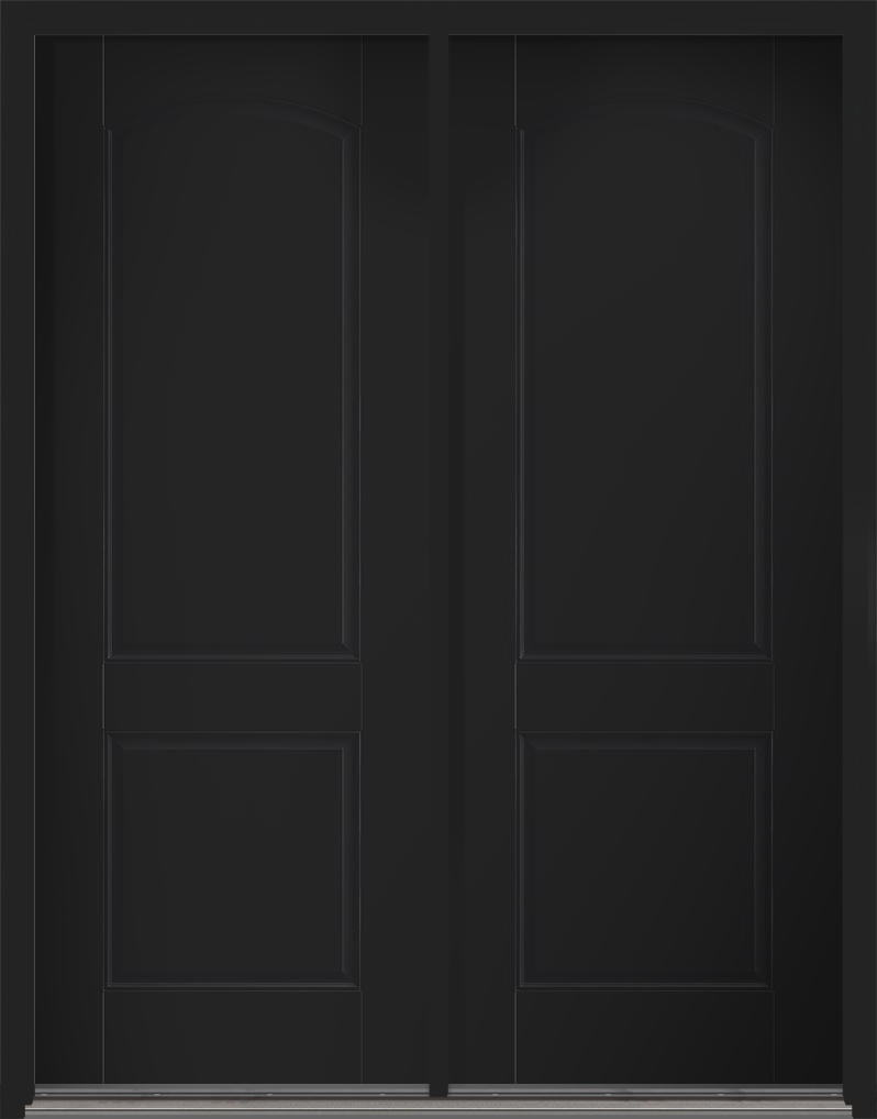 96" 2 Panel Soft Arch Smooth Fiberglass Double Door