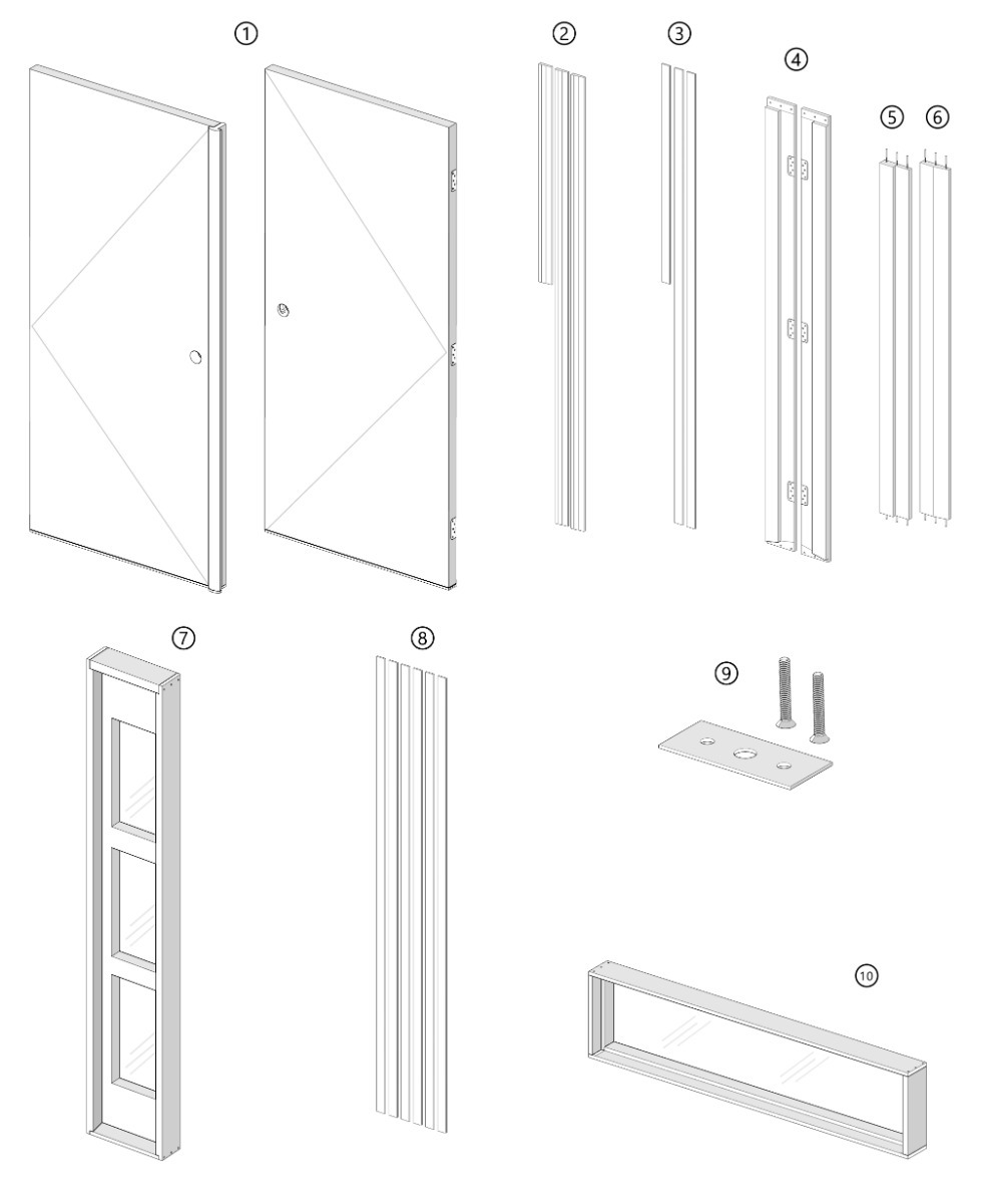 Double with Sidelites and Transom Instructions